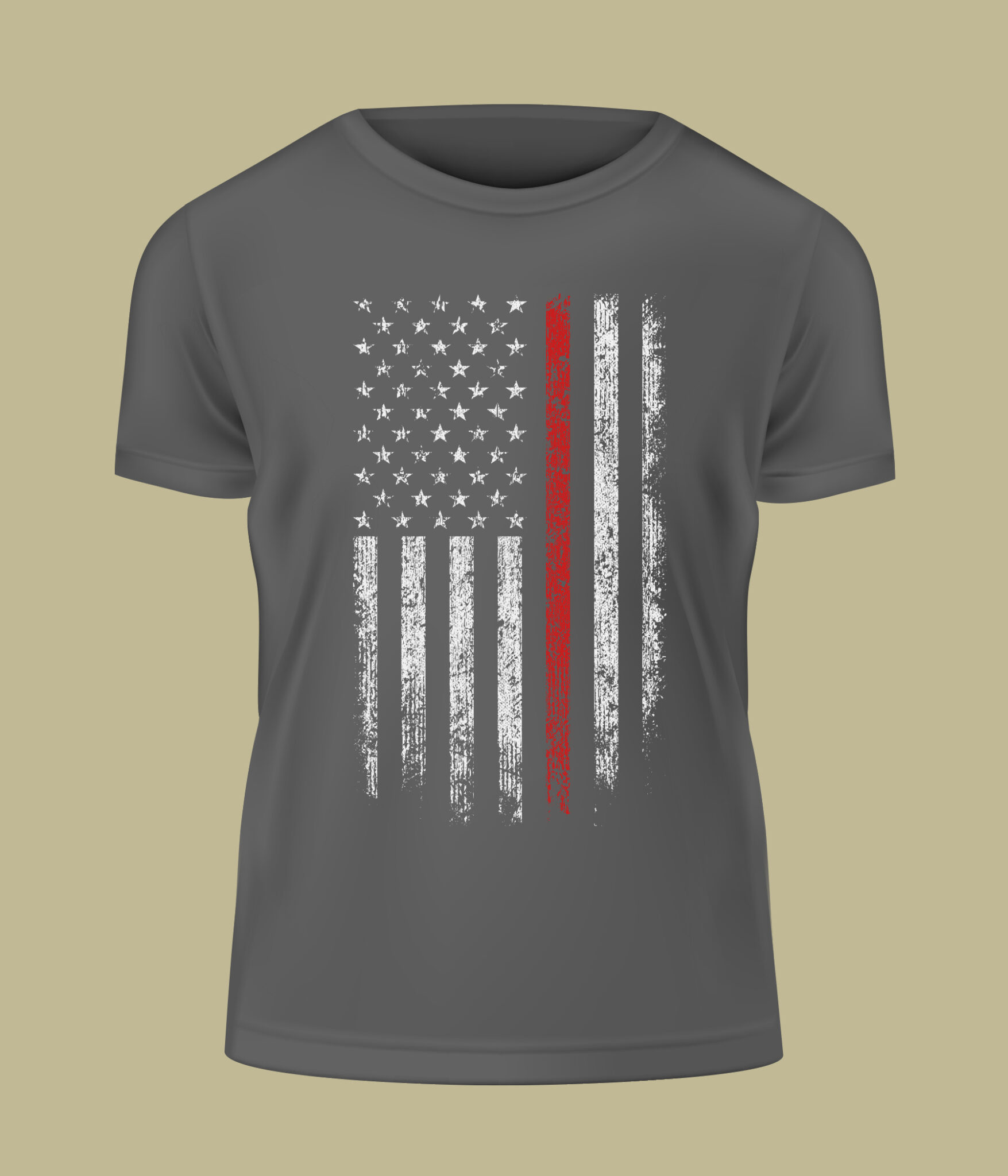 Thin Red Line Flag Graphic Tee - Dog Tag Decals